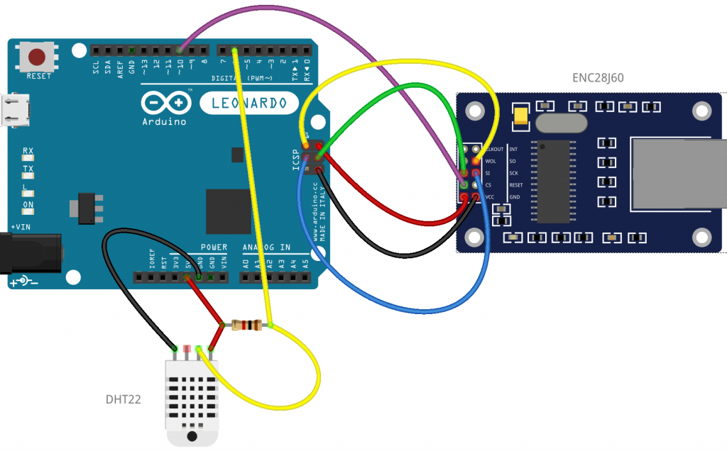 Arduino Leonardo WEB Server to Display Temperature and Humidity – MicroController Electronics
