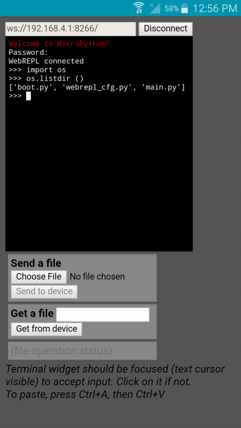 Micropython Webrepl On Android Microcontroller Electronics